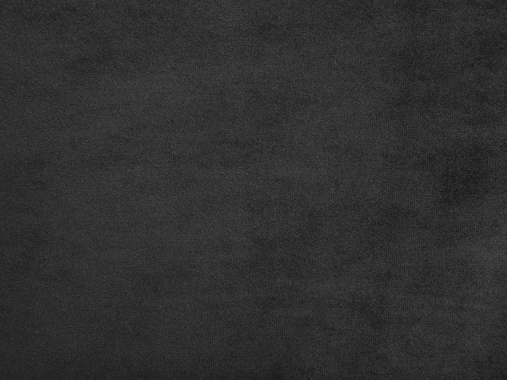 Černá pohodlná sametová lenoška Chesterfield - pravá NIMES Beliani