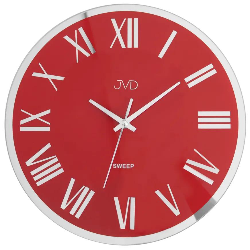 Luxusní skleněné nástěnné hodiny s římskými čísly JVD NS22006.2