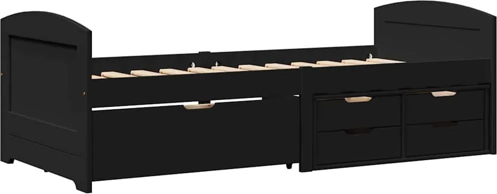 Válenda se 5 zásuvkami bez matrace černé IRUN 90x200 cm 3314682