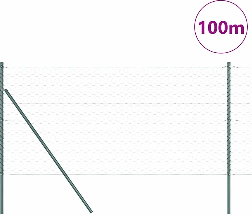 Hexagonální kotvení plotu 100 x 1,2 m Ocel potažená PVC Šedá 3352892