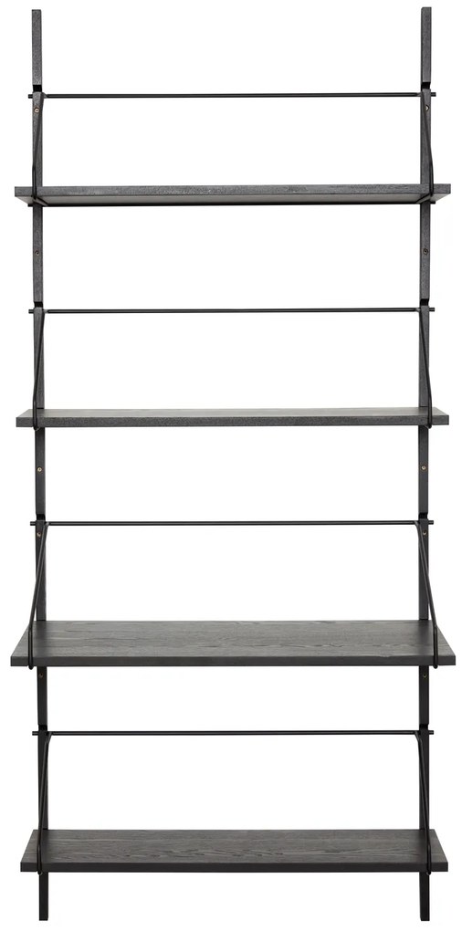 HÜBSCH Nástěnný regál NORM 180x80 cm černý 021321