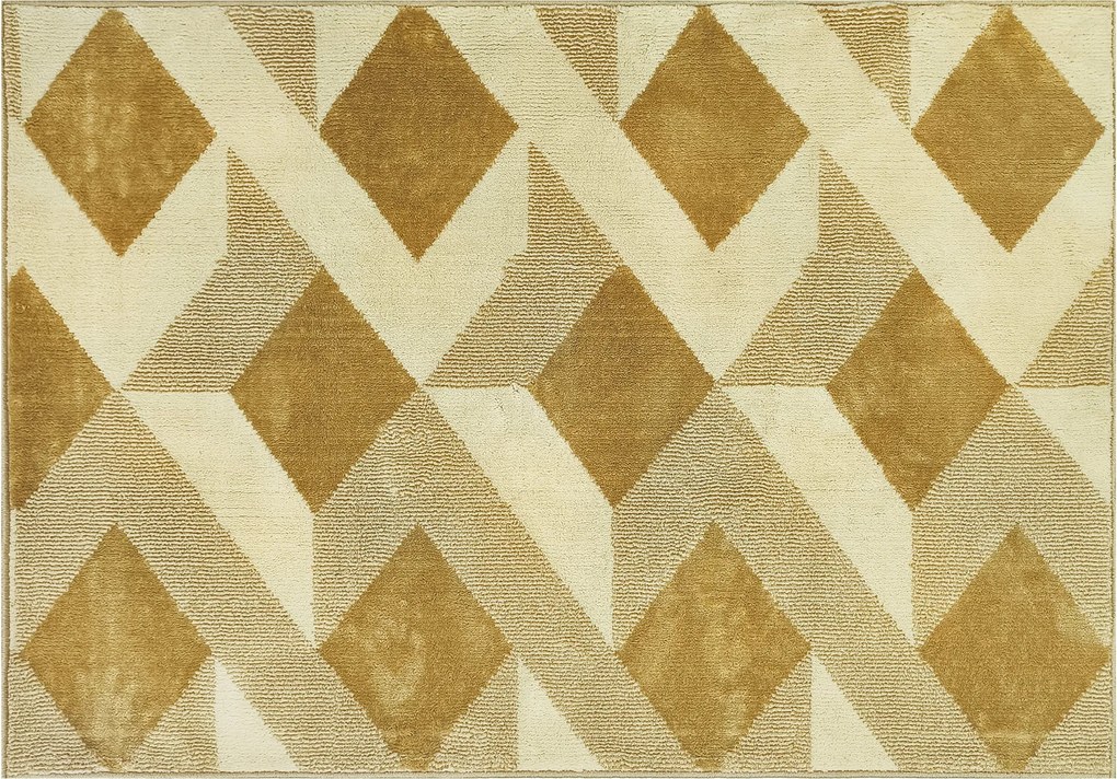 HOMCOM Koberec do obývacího pokoje 230 x 160 cm s nízkým vlasem, pratelný, hypoalergenní, pro obývací pokoj, ložnici, kancelář, žlutý | Aosom