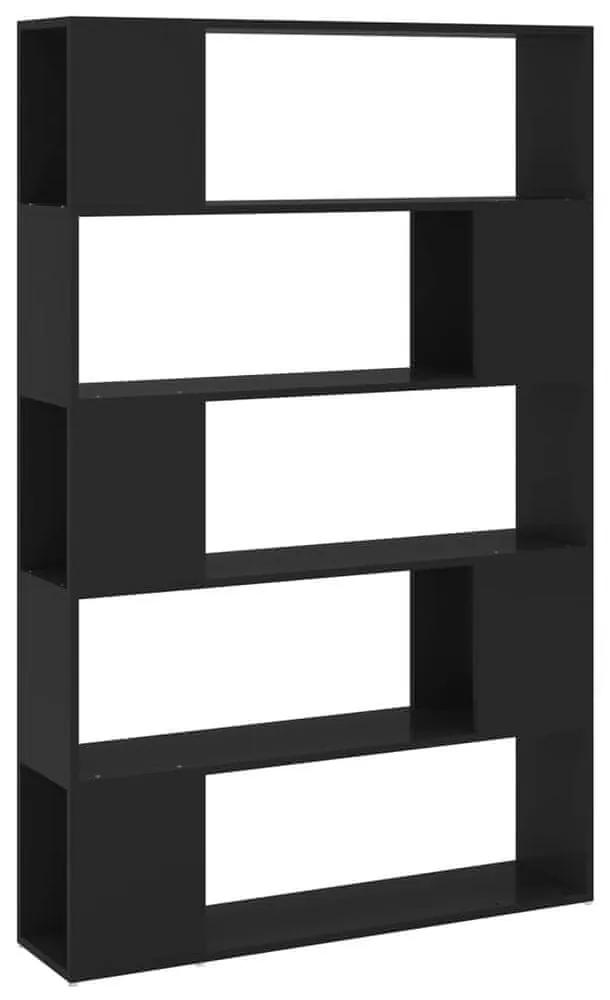 Petromila Knihovna / dělicí stěna černá 100x24x155 cm kompozitní dřevo