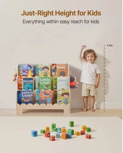 Montessori knihovna, 3patrová vroubkovaná dětská knihovna VEVOR