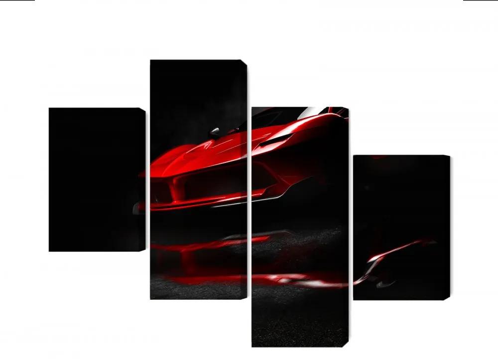 Vícedílný obraz Červené Sportovní Auto 3D Nedostatek Nedostatek Plátno Canvas 80x50