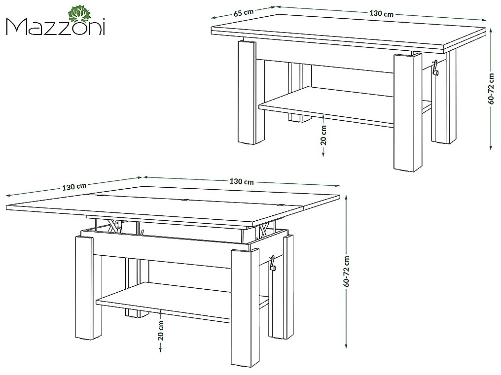 Jídelní/konferenční stůl BRAWO 65x130 barva antracit/artisan