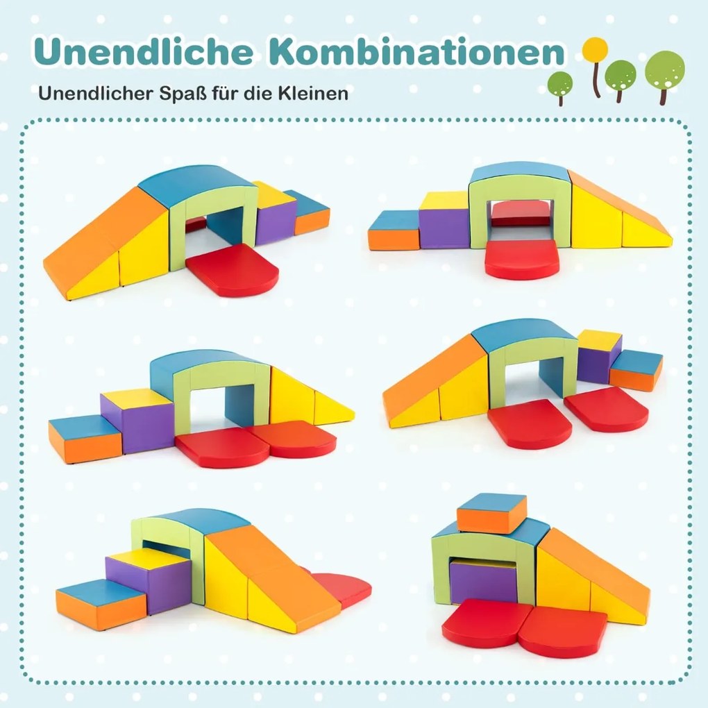 Costway 6 ks. Foam building blocks, soft building blocks s tunnel, stairs
