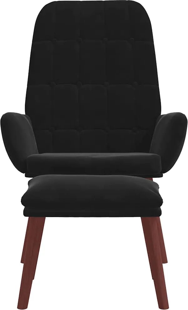 Relaxační křeslo s podnožkou černé samet 3315144