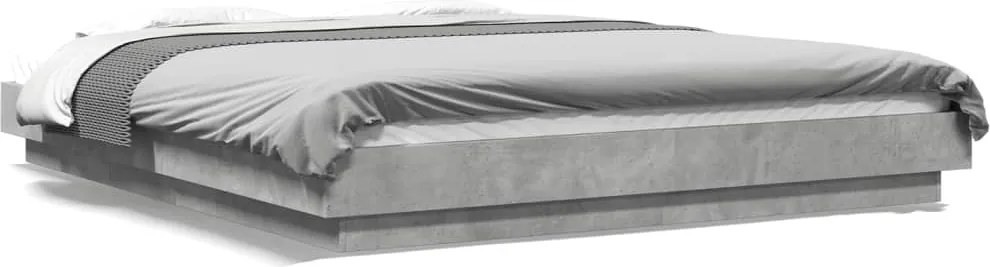Rám postele betonově šedý 150 x 200 cm kompozitní dřevo 3281185