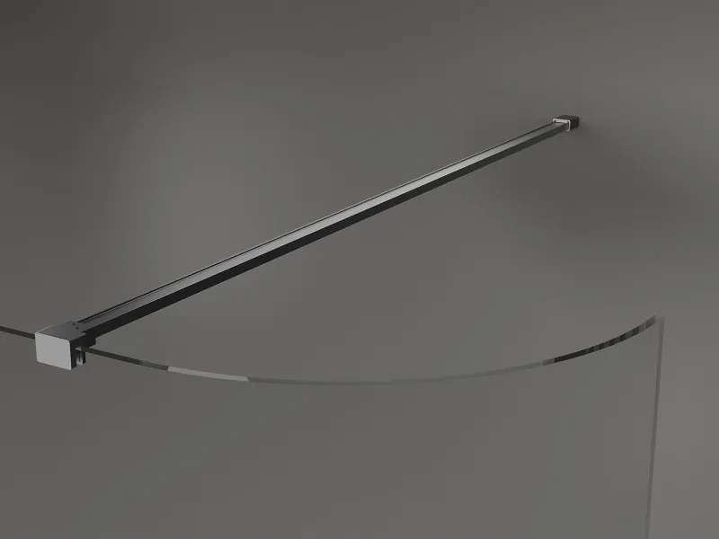 Mexen Kioto, sprchová zástěna Walk-In 90 x 200 cm, 8mm čiré sklo, grafitový profil, 800-090-101-95-06