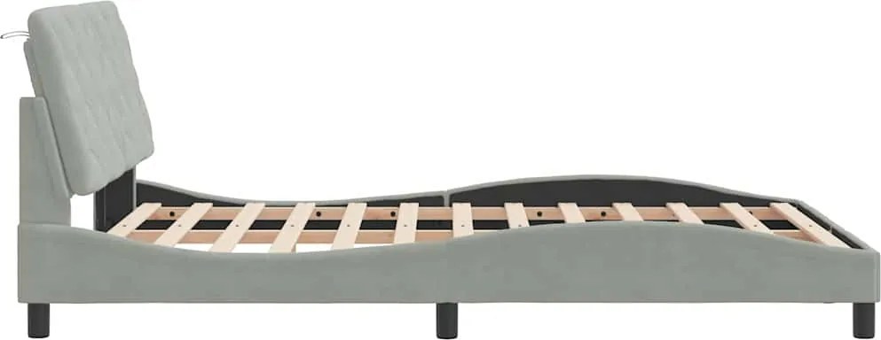 Rám postele bez matrace světle šedá 120 x 200 cm samet 3207911