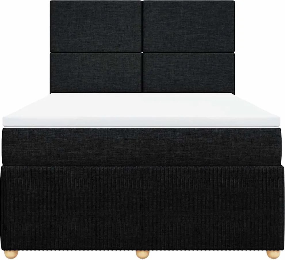 Box spring postel s matrací černá 140 x 190 cm textil 3292046
