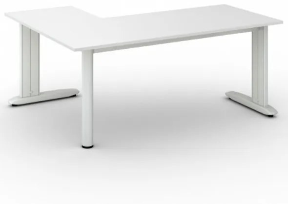 Rohový kancelářský psací stůl PRIMO FLEXIBLE, 1800 x 1400 mm, bílá
