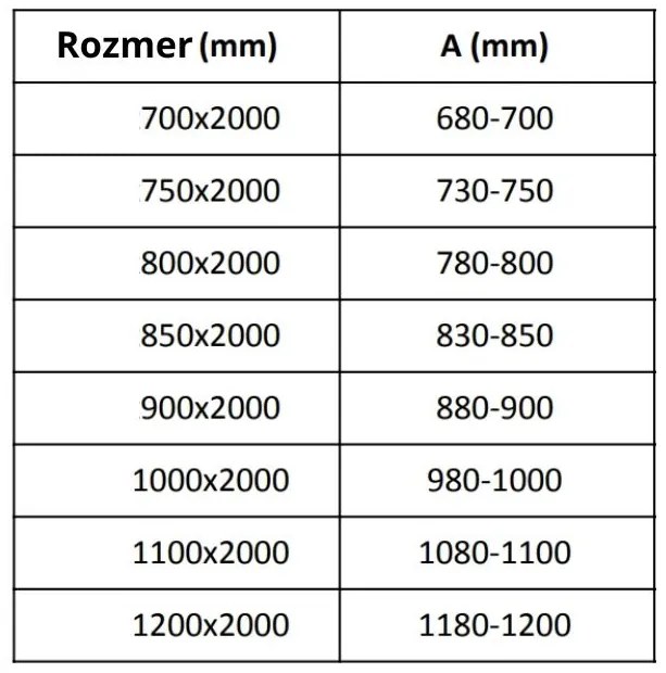 Mexen Velar, skleněná stěna ke sprchové kabině 100x200 cm, 8mm čiré sklo, 870-100-000-00-00
