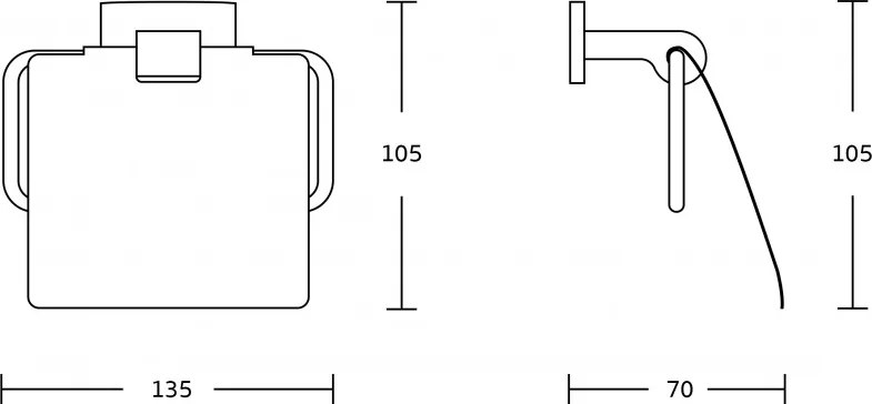 Mexen příslušenství, ZOJA držák na wc papír, zlatá, 7019133-50