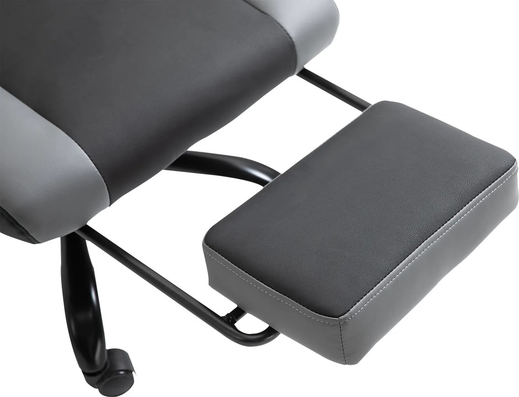 Vinsetto Ergonomická herní židle Kancelářská židle, otočná židle s nastavitelnou výškou, nastavitelný polštář na bedra s opěradlem Černá 62x52x128 cm