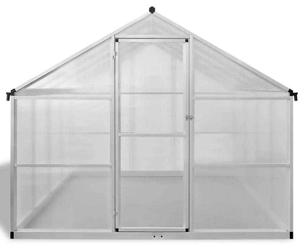 Zpevněný hliníkový skleník s podkladovým rámem 6,05 m² - Default Title