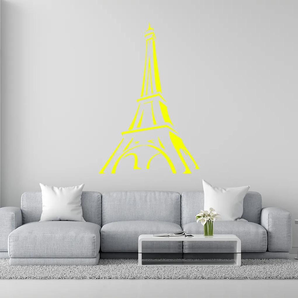 Živá Zeď Samolepka na zeď Eiffelova věž jednobarevná Barva: černá