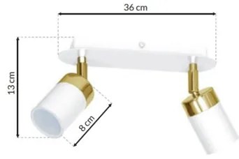 Bodové svítidlo JOKER 2xGU10/25W/230V bílá/zlatá
