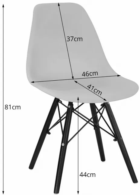 Set jídelních židlí OSAKA krémové (černé nohy) 4ks