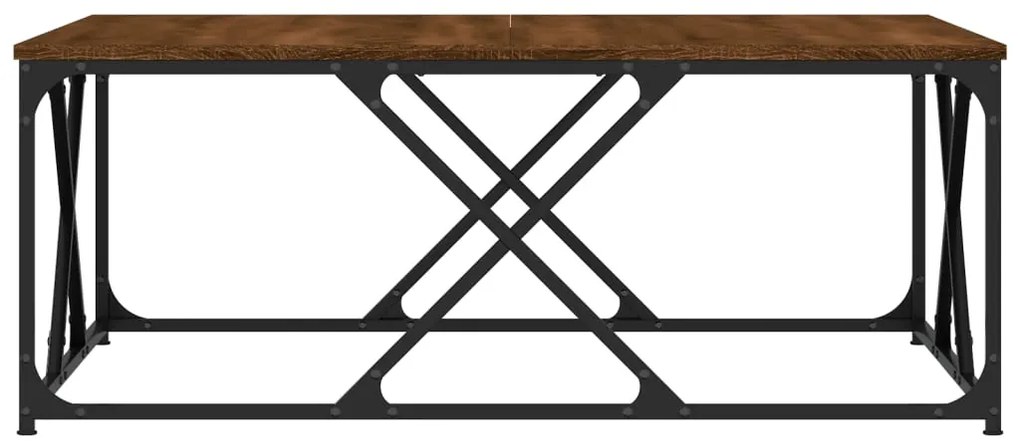 Konferenční stolek hnědý dub 100 x 100 x 40 cm kompozitní dřevo - Default Title