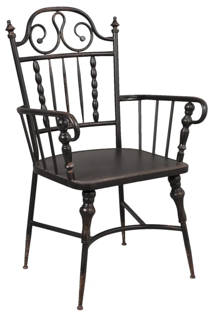 Kovová černá židle s patinou Forged - 59*59*100 cm Clayre & Eef