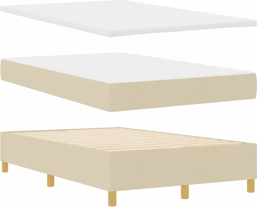 Postel s boxspringem s čelo Krémová 190 x 120 cm textil 3344364