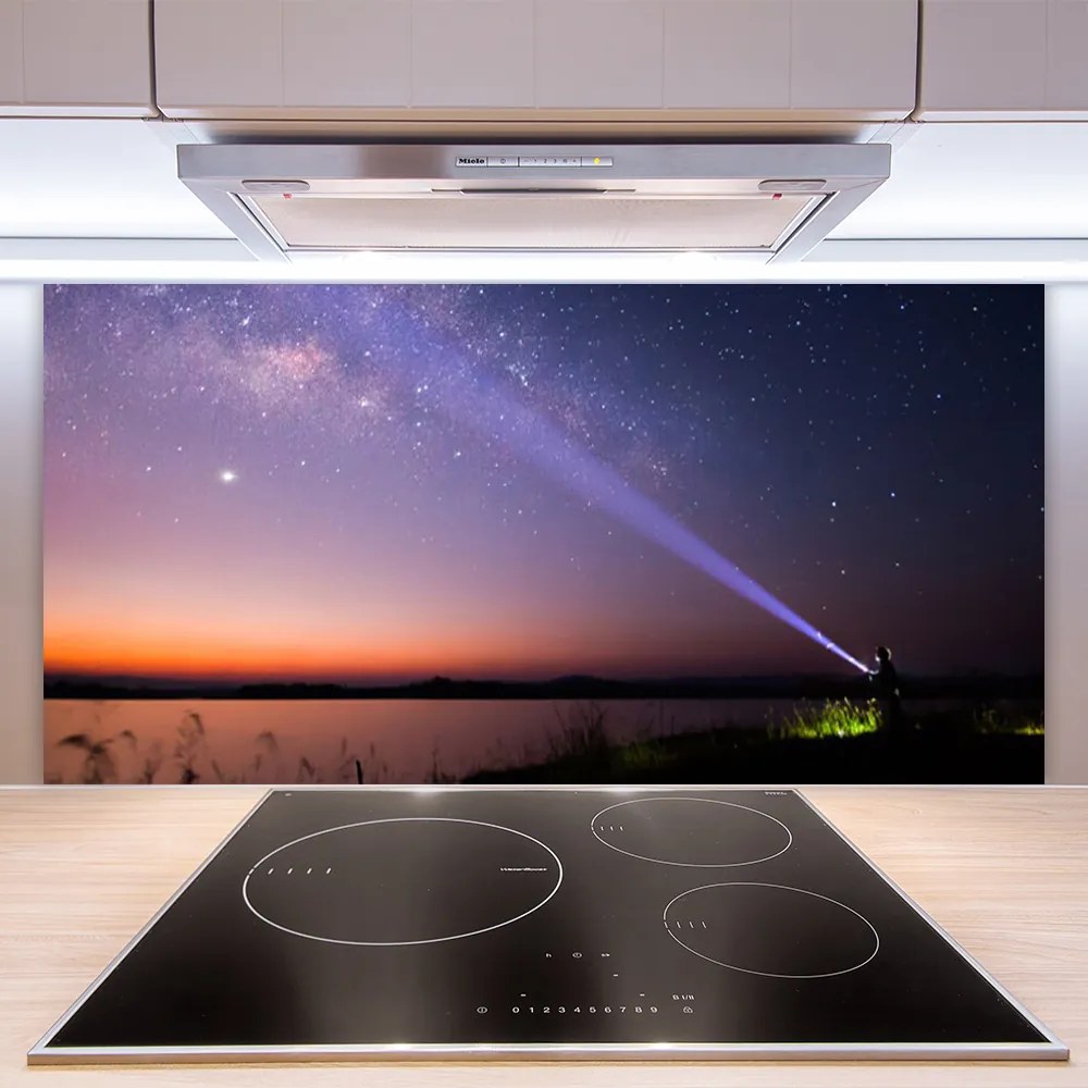 Skleněné obklady do kuchyně Hvězdy Noc Mlěčná Dráha 140x70 cm