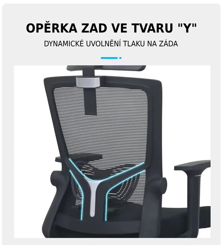 Kancelářská ergonomická židle Neoseat NOVELO — síť / látka, černá, nosnost 150 kg (rozbaleno)