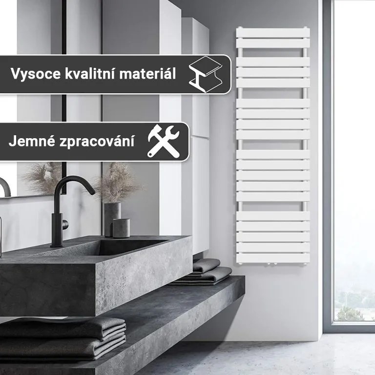 Koupelnový radiátor 180 × 60 cm, 1100 W, antracit