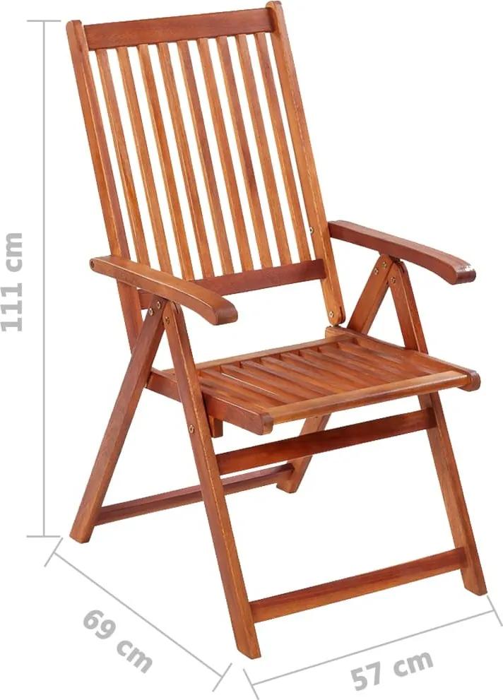 vidaXL Skládací zahradní židle 4 ks masivní akáciové dřevo [3065515]