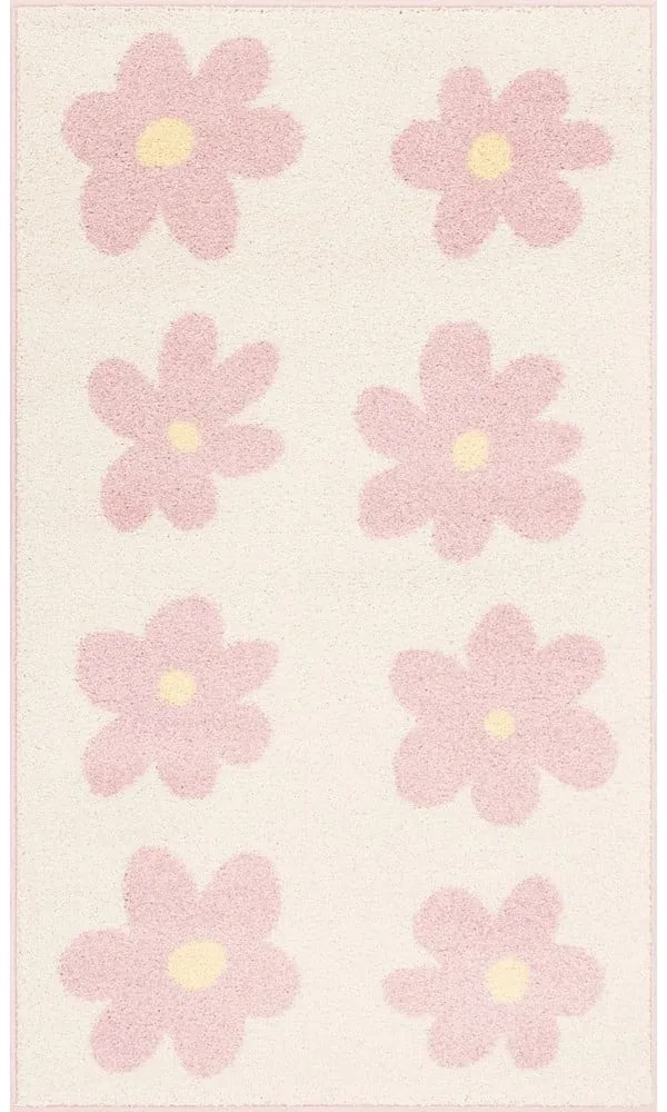 Růžový/slonovinový dětský koberec 80x150 cm Dazzy Rose – FD Biano.cz