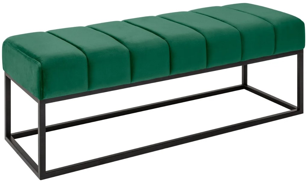 OnaDnes -20% Moebel Living Smaragdově zelená sametová lavice Bulet 108 cm