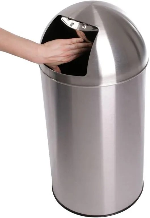 Odpadkový koš s výkyvným víkem PUSH, 50 l, vysoký lesk