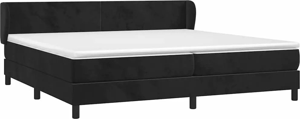 Box spring postel s matrací černá 200x200 cm samet 3127393