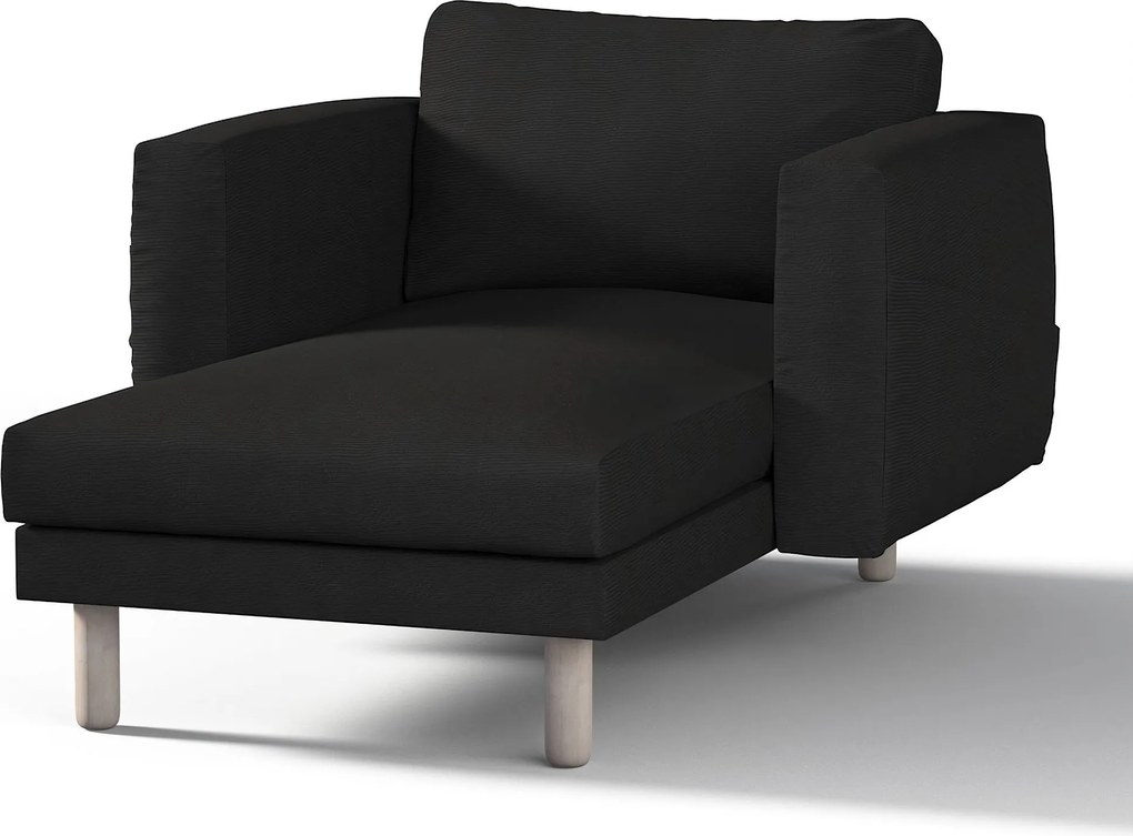 Potah na IKEA Norsborg šezlong s loketními opěrkami barva černá látka pletený vzor