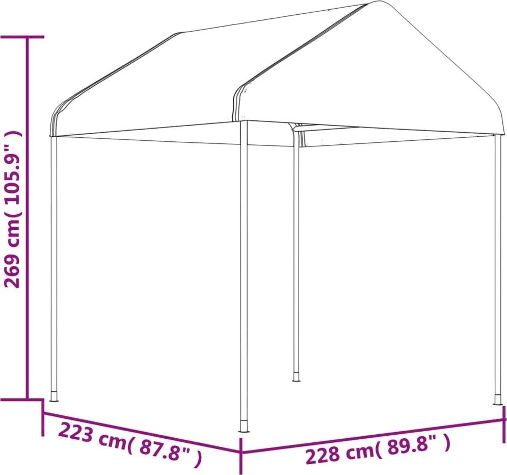 vidaXL Altán se střechou bílý 13,38 x 2,28 x 2,69 m polyethylen [3155506]