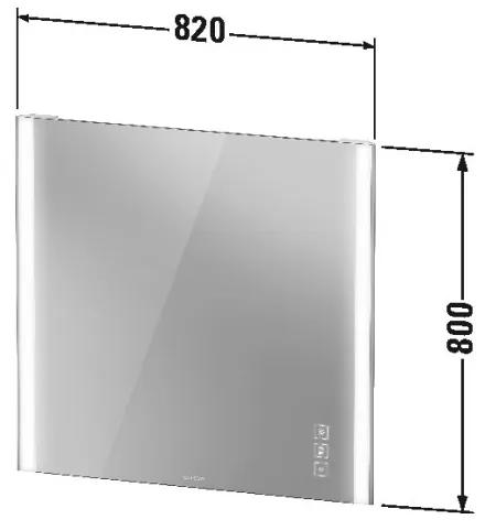 Duravit XViu - Zrcadlo s osvětlením, Icon verze, 820x40 mm, černá matná XV70420B2B2