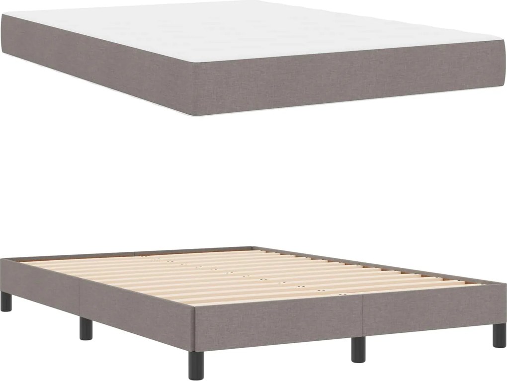 Postel s boxspringem Taupe 140 x 190 cm textil 3398490