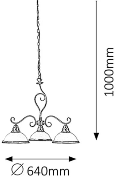 Rabalux 2753 - Lustr ELISETT 3xE27/60W/230V