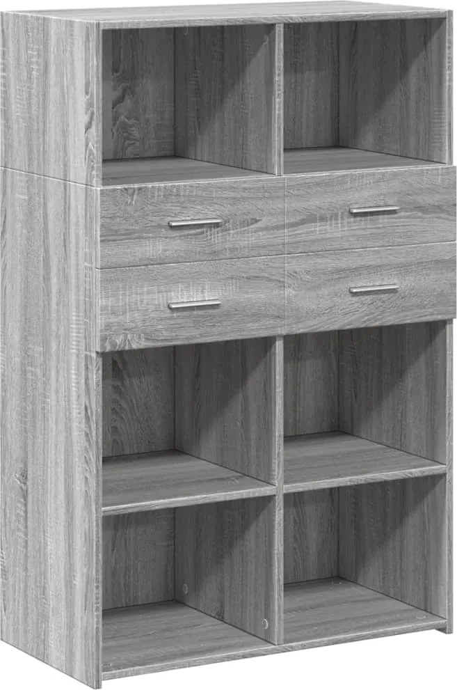 Skříň highboard šedá sonoma 80 x 42,5 x 124 cm kompozitní dřevo 3281390