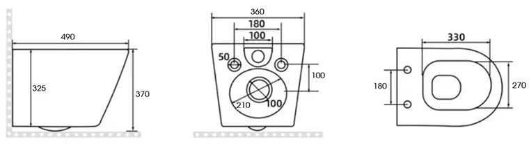 BPS-koupelny Závěsná WC mísa se SoftClose sedátkem , černá mat