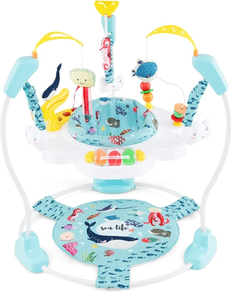 Costway Baby Sky Jumperoo s nastavitelnou výškou, hračkami a hudebním boxem