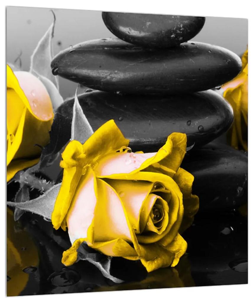 Obraz žlutých růží (30x30 cm)
