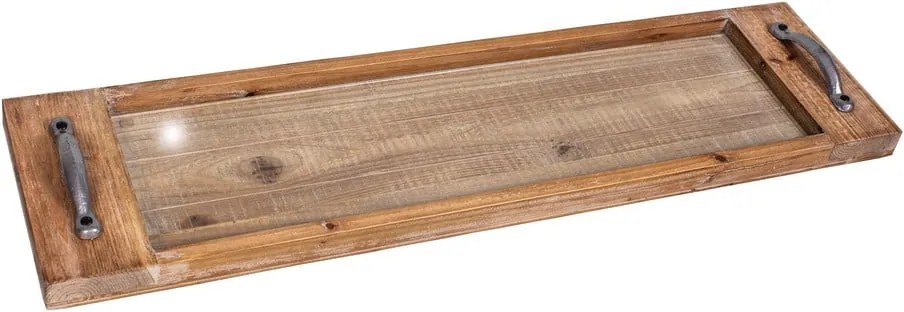 Podnos z jedlového dřeva Antic Line Verre, délka 76 cm