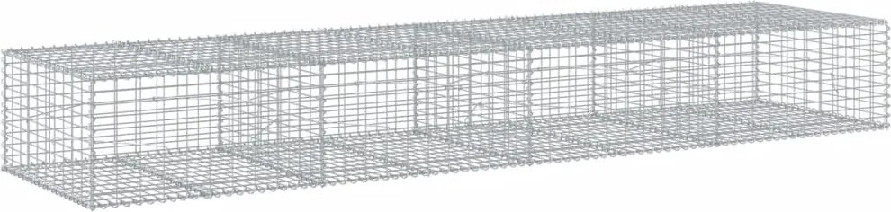 Gabionový koš s víkem 400 x 100 x 50 cm pozinkované železo 3295181