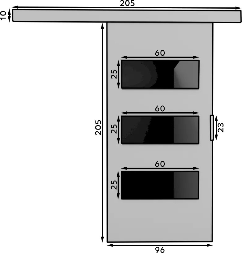 ADRK Furniture Posuvné nástěnné dveře ARES 96 SD-ARE-G-96