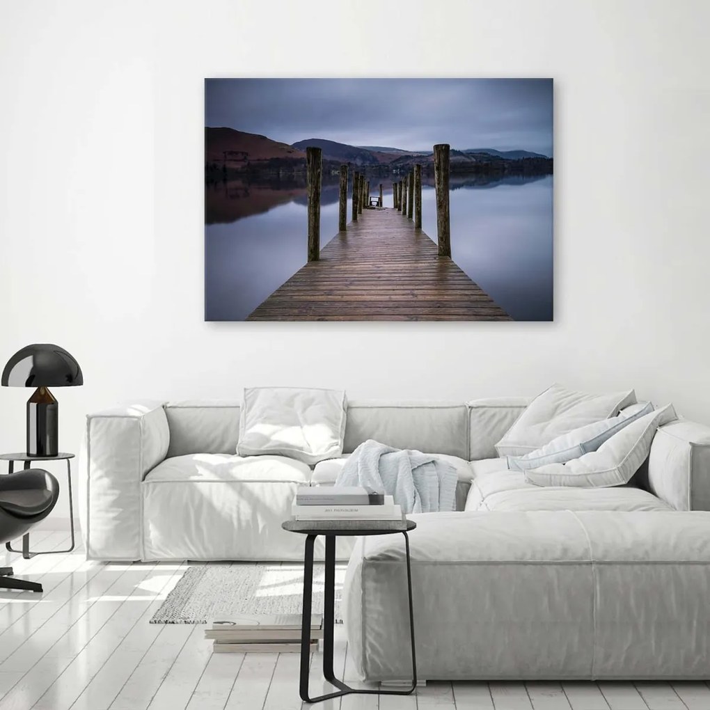 Obraz na plátně Dřevěná paluba Lake - 120x80 cm