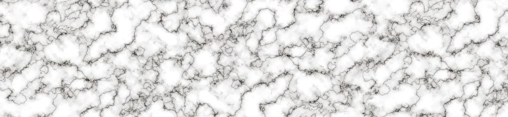 DIMEX | Fototapeta do kuchyně Bílý mramorový vzor KI-260-278 | 260 x 60 cm | černobílá