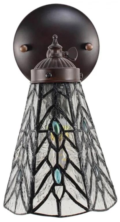 Nástěnná lampa Tiffany Oscar grey – 17x12x23 cm
